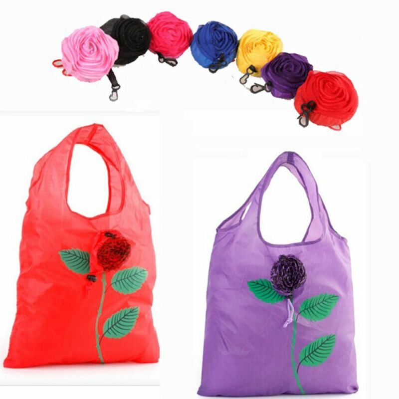 6 Pcs/ Set Best Foldable Shopping Reusable Bags Rose – BulkHunt ...